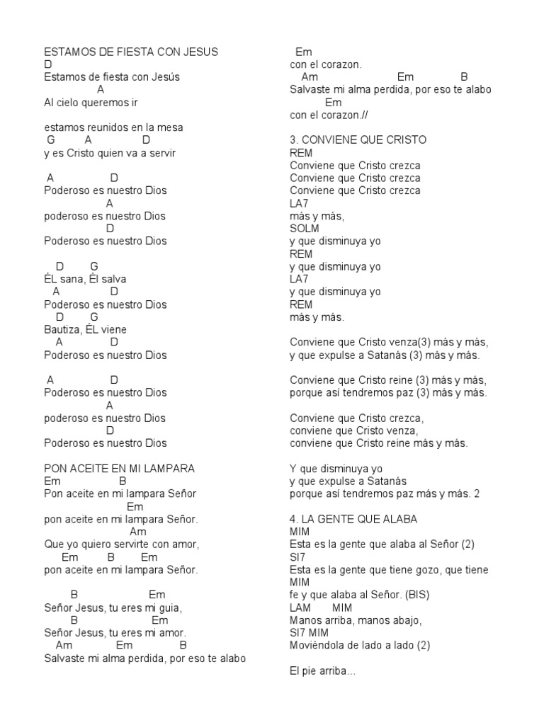 Estamos de Fiesta Con Jesus Cantos Con Acordes | PDF