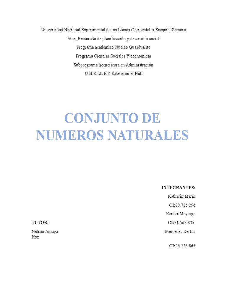 Conjunto de Números Naturales | PDF | Número natural | Números