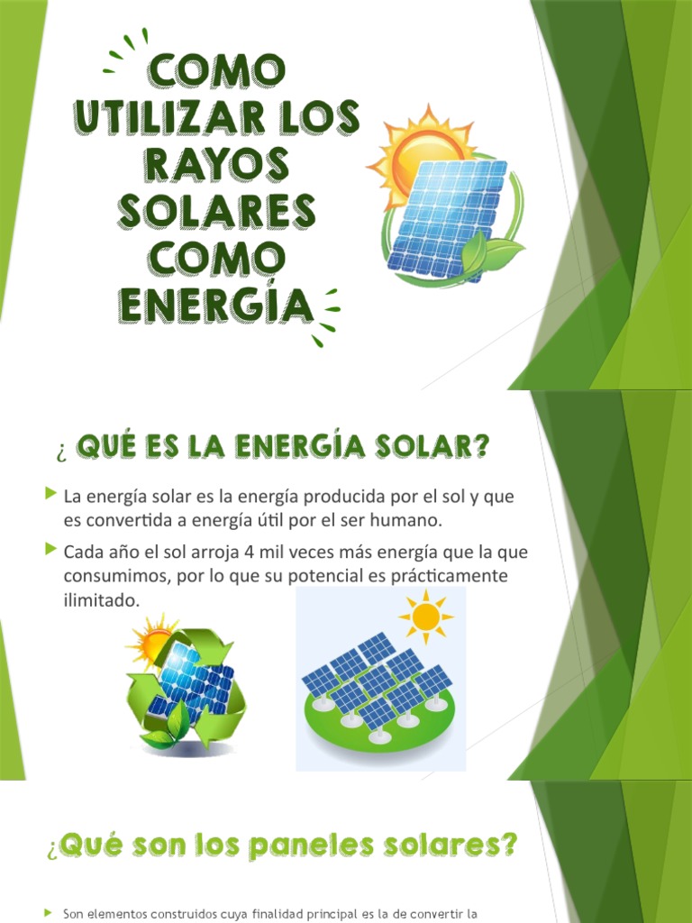 Como Utilizar Los Rayos Solares Como Energía | PDF | Energía solar ...