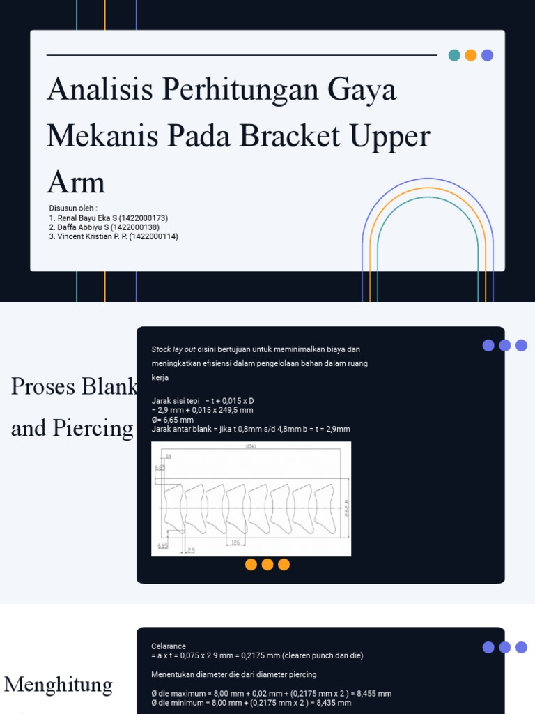 Analisis gaya pada proses pembentukan bracket upper arm_Tugas Kelompok ...
