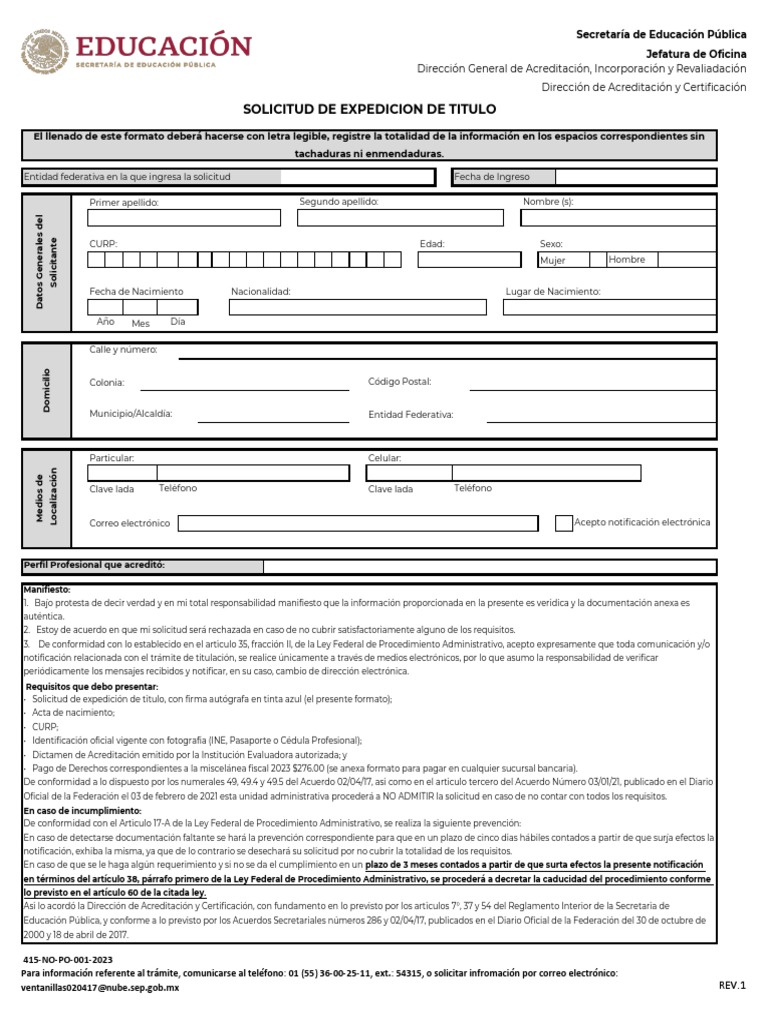 Solicitud Exp Titulo | PDF