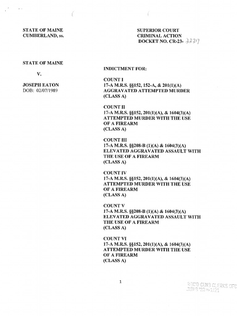 Joseph Eaton Indictment | PDF