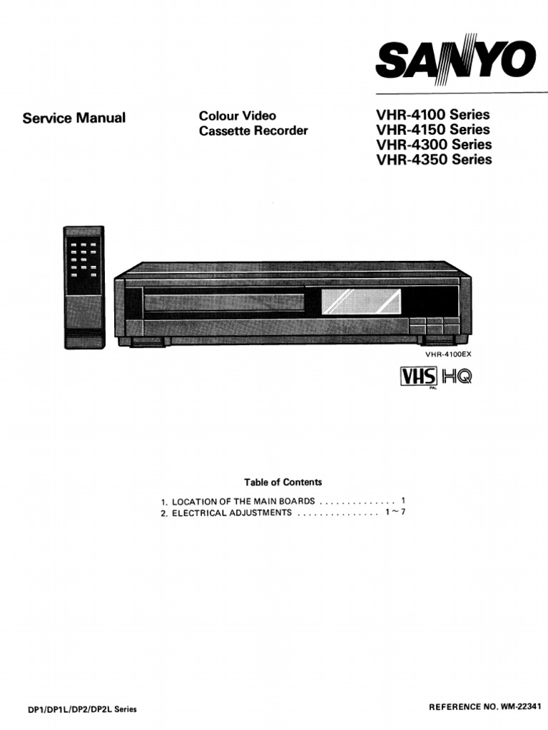 Sanyo vhr-4100 vhr-4150 vhr-4300 vhr-4350 VCR | PDF