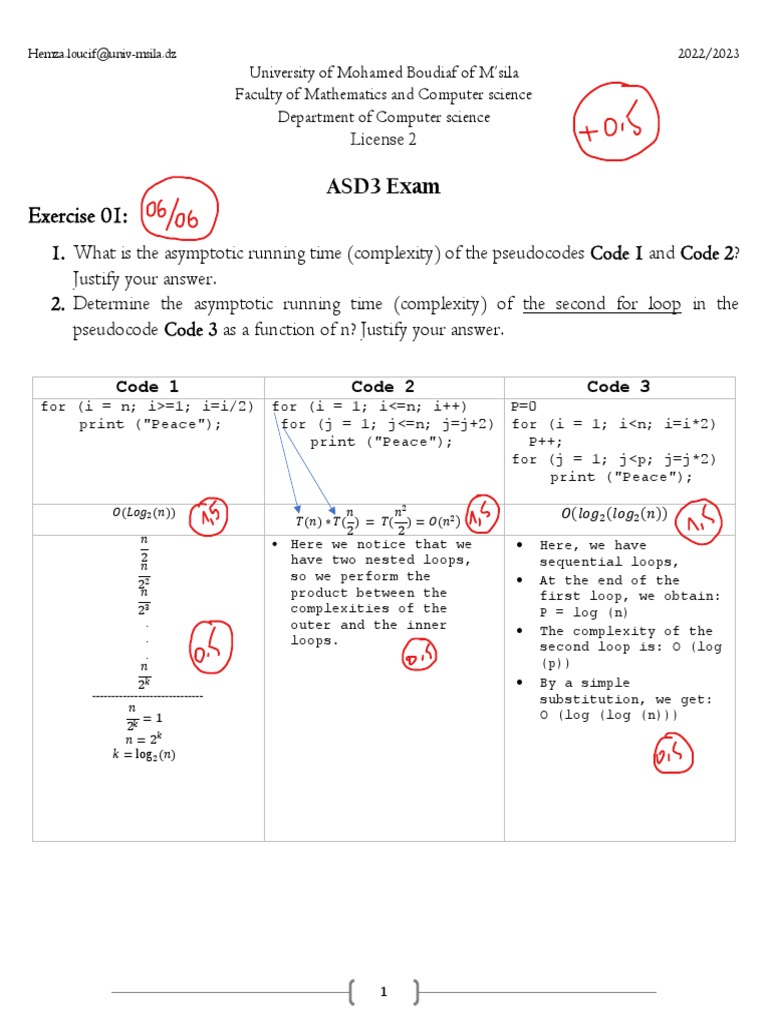Exercise 01:: ASD3 Exam | Download Free PDF | Theoretical Computer Science | Computer Programming