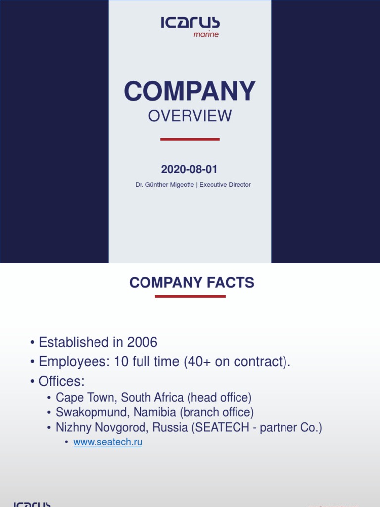 Icarus Marine Presentation 20200811 | PDF | Coast Guard | Shipping