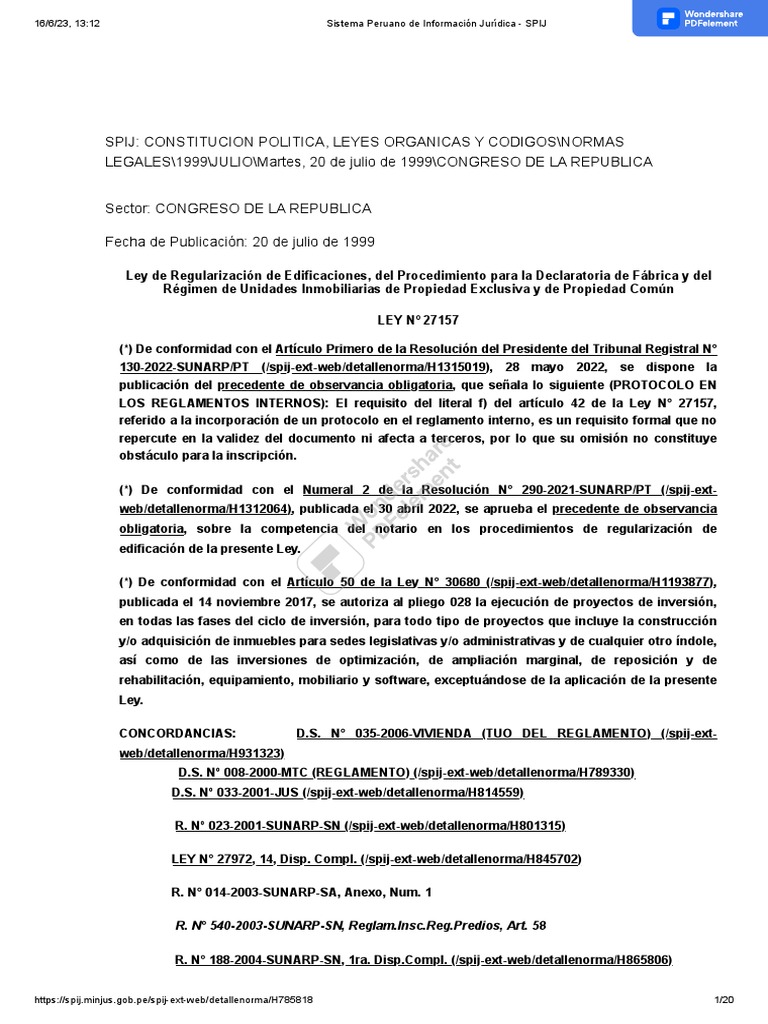 Ley 25157-CoMPLEMENTARIA | PDF | Condominio | Propiedad