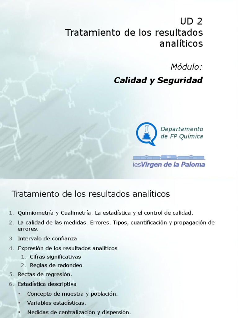Tratamiento de Resultados Analíticos | PDF | Distribución normal ...