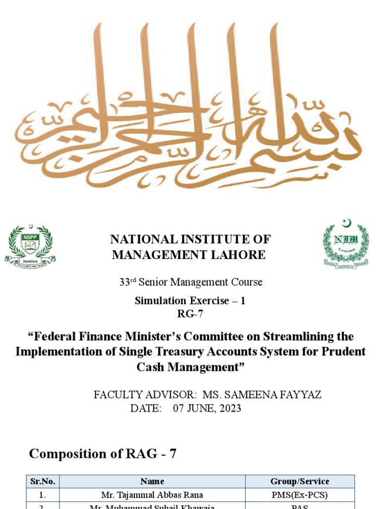 Streamlining Pakistan's Treasury Single Account Implementation | PDF ...