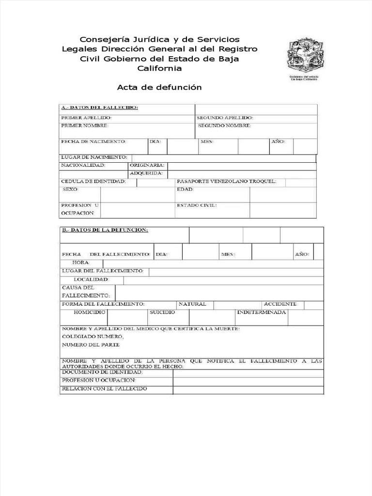 PDF Acta de Defuncion | PDF