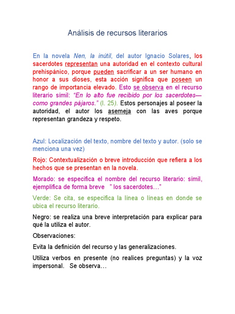 Análisis de Un Recurso Literario | PDF