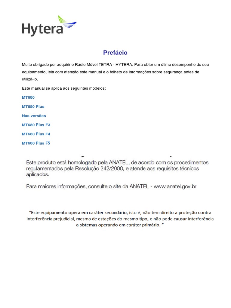 Manual-Hytera-MT680-Plus Português | Download grátis PDF | Rede sem fio ...