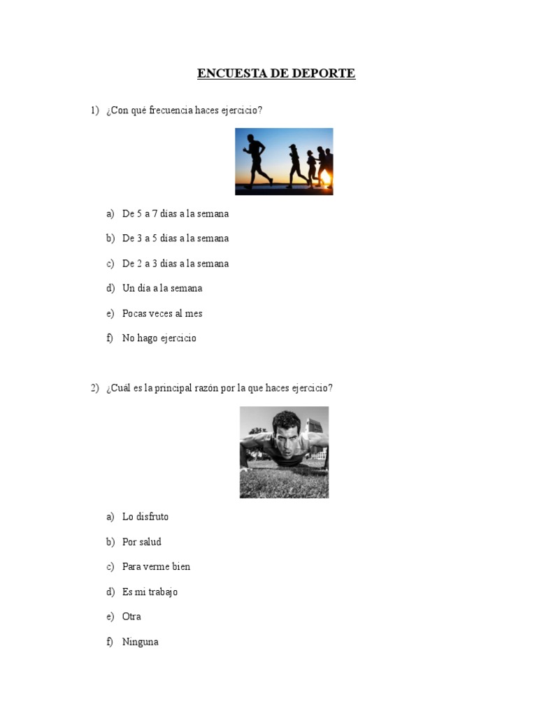 Encuesta de Deporte | PDF | Crecimiento personal y profesional ...