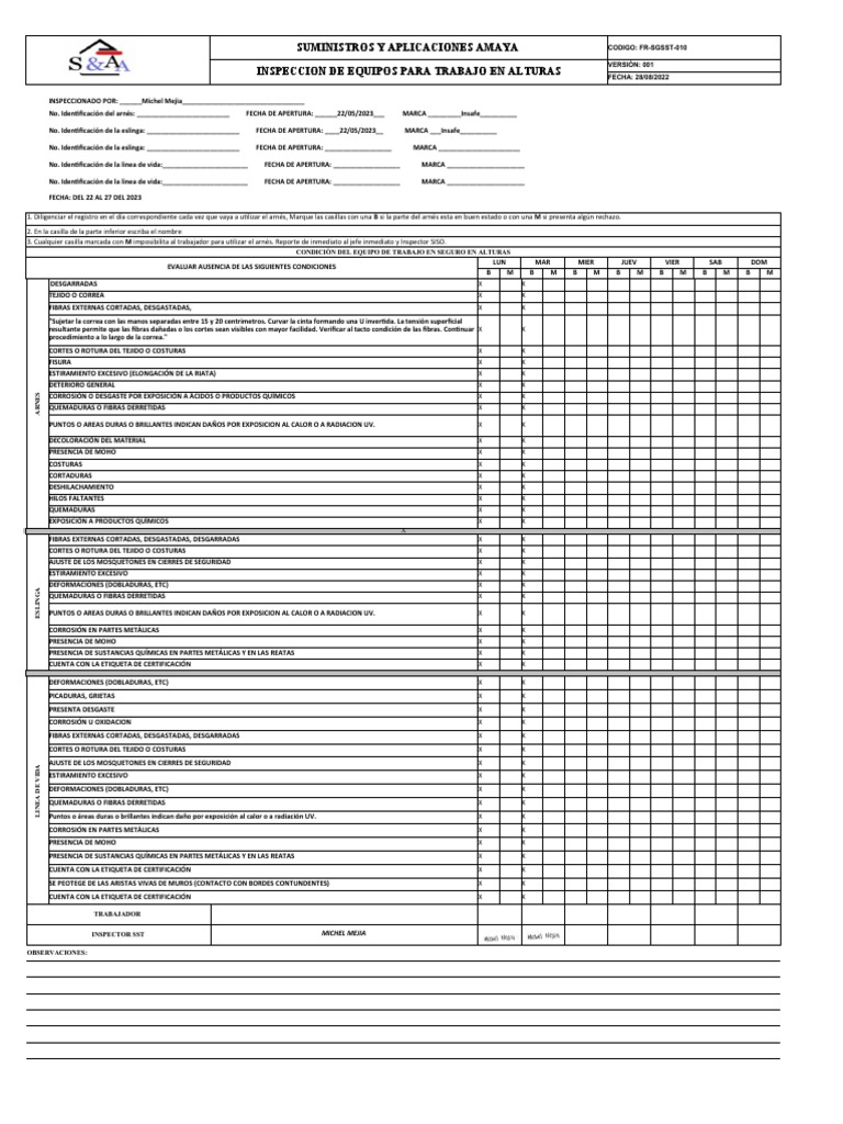 Formato de Inspeccion Epcc Vane | PDF | Materiales | Ciencias fisicas