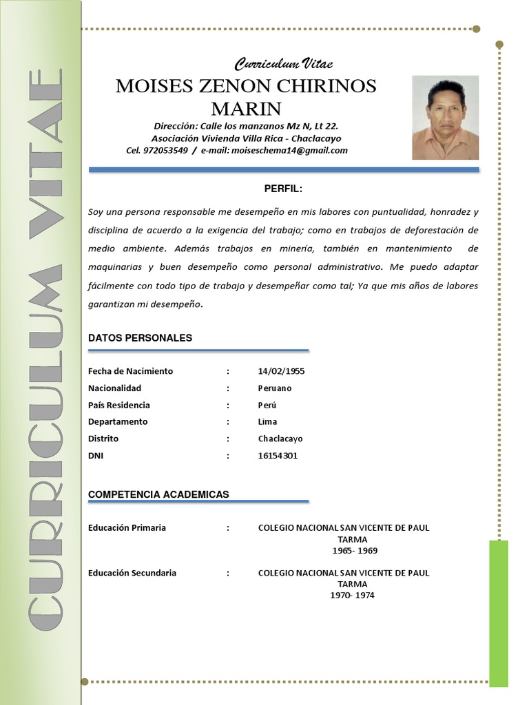 Curriculum-Vitae - Moises Zenon | PDF