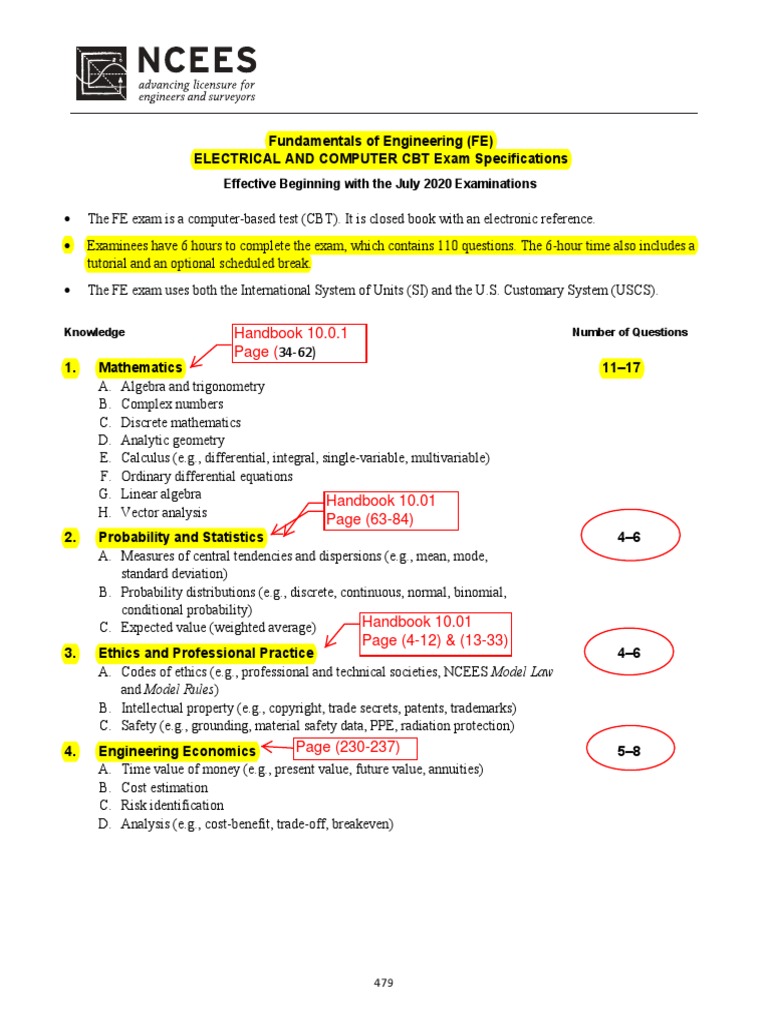 FE Electrical and Computer CBT Specs | PDF | Amplifier | Computer Science