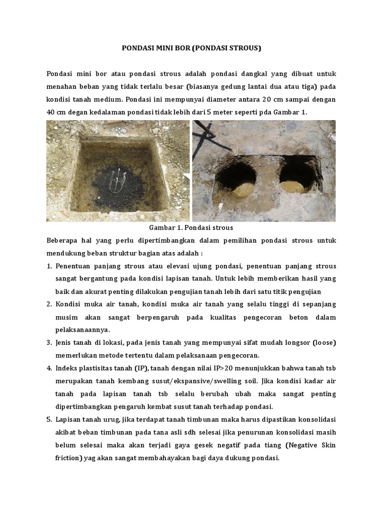 Pondasi Strous untuk Bangunan Ringan | PDF