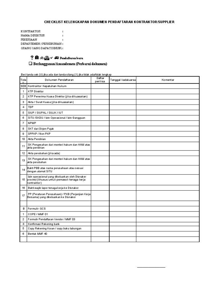 Checklist Vendor Registration 20.05.22 | PDF