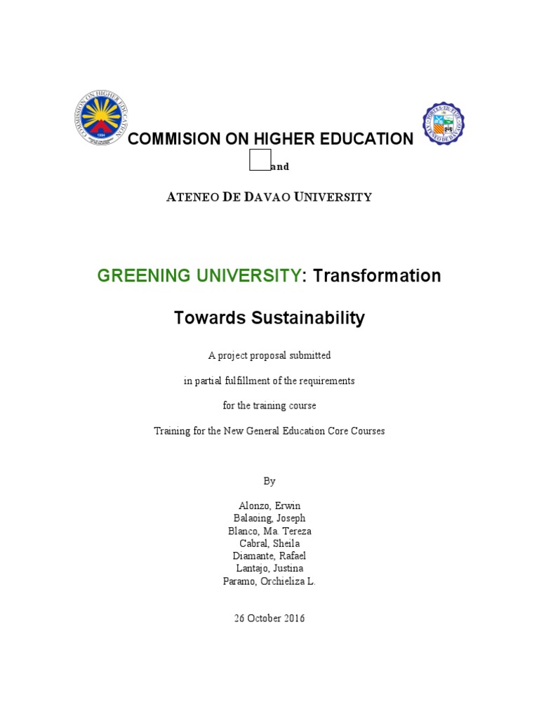 Green University Proposal (Sample Project Proposal STS) - 1 | PDF ...