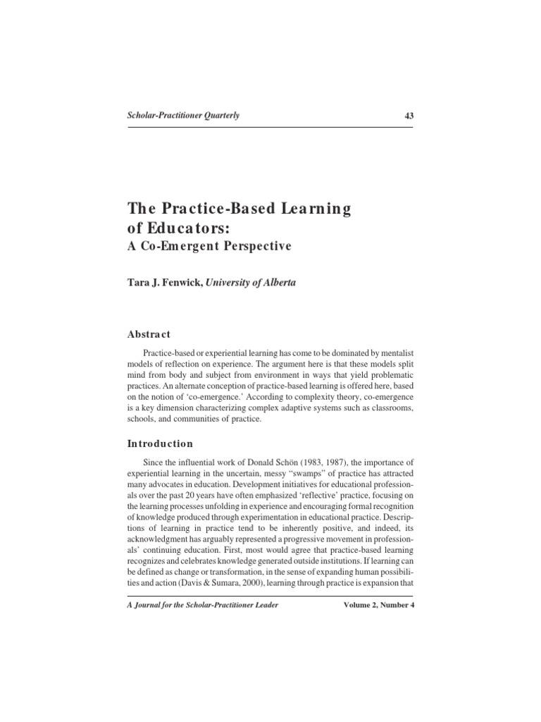 The Practice-Based Learning of Educators | Download Free PDF ...