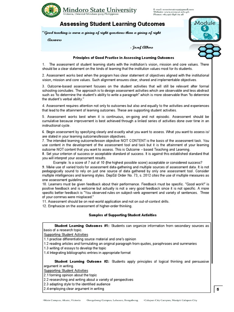 Module 5-Student's | PDF | Educational Assessment | Rubric (Academic)