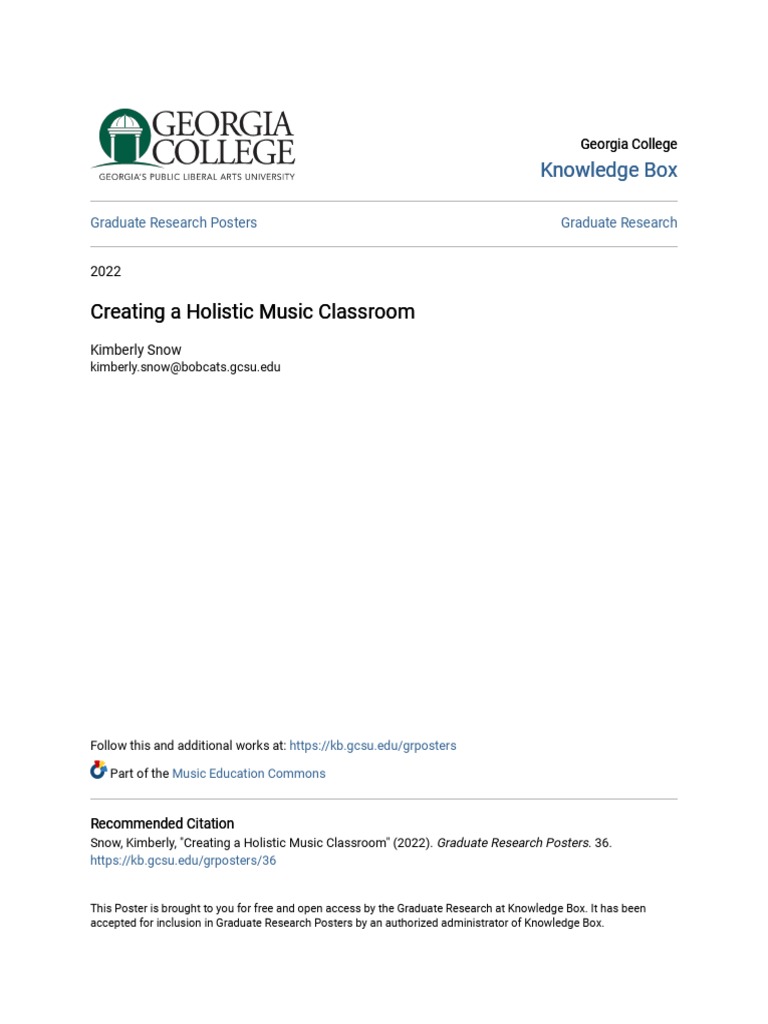 Creating A Holistic Music Classroom | PDF | Teachers | Music Education