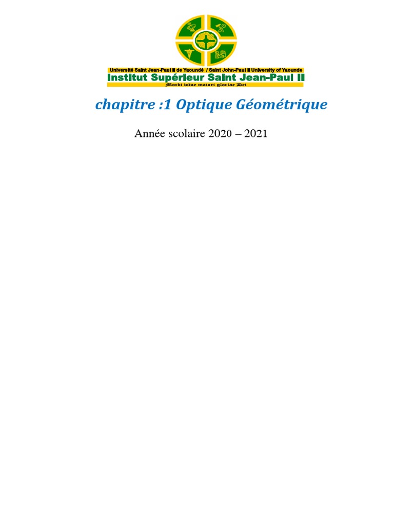 TD Optique Géométrique Complet | PDF