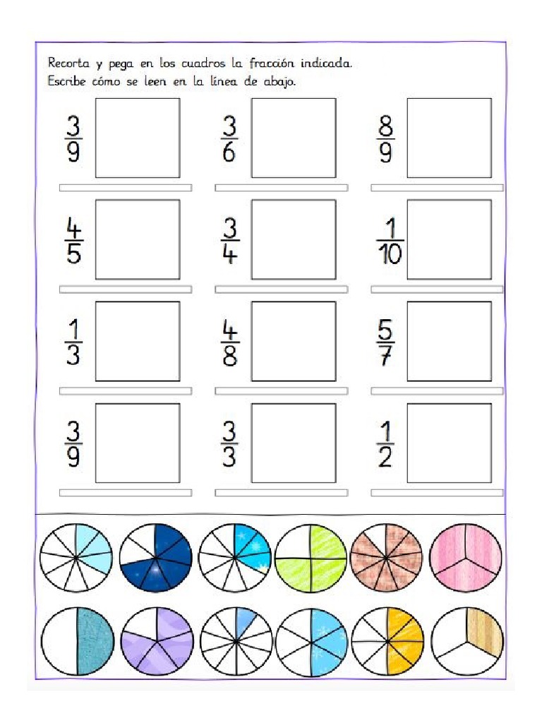 Tarjetas de Fracciones para Imprimir | PDF