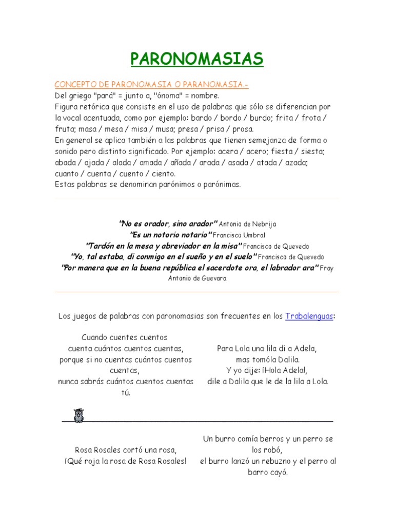 PARONOMASIAS | PDF