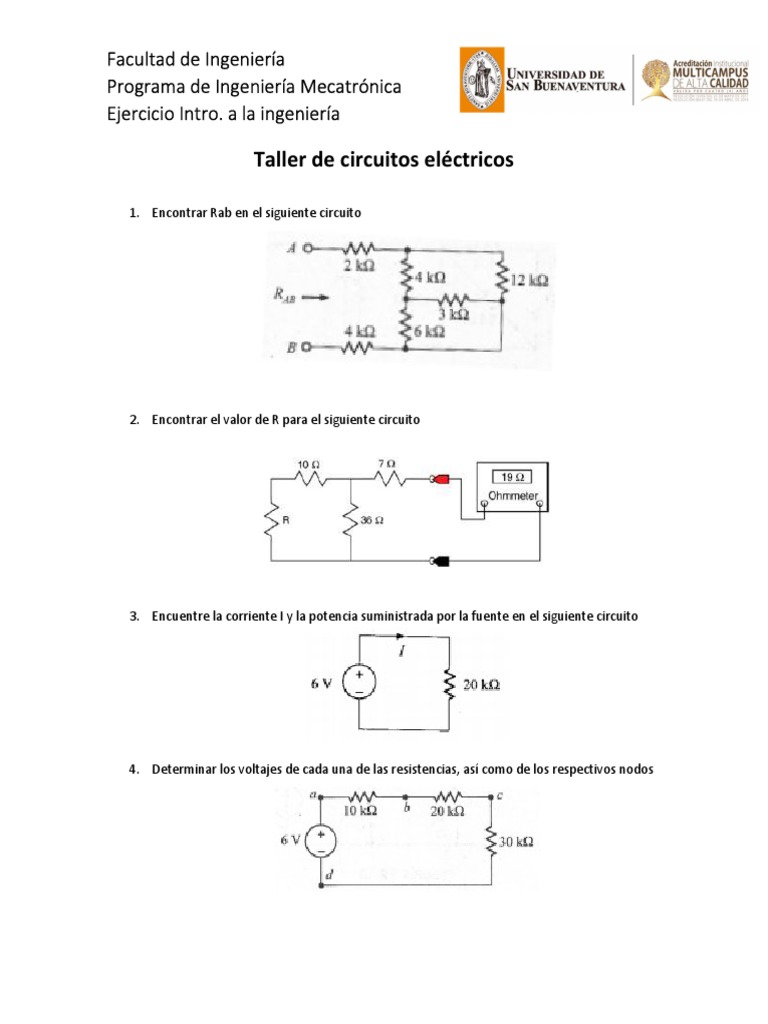 Taller Circuitos Electricos | PDF