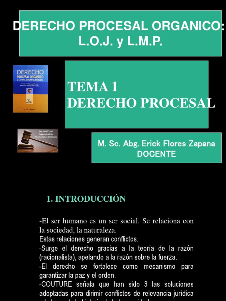 Procesal Organico TEMA 1 | PDF | Ley procesal | Jurisdicción