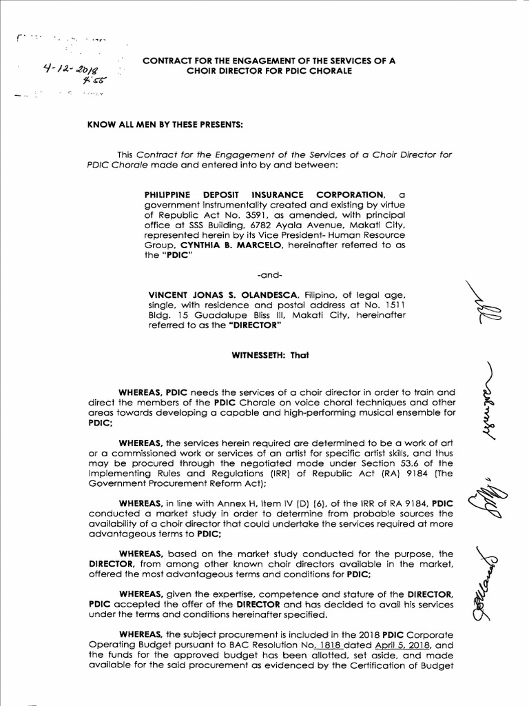 Contract-Choir Director | PDF
