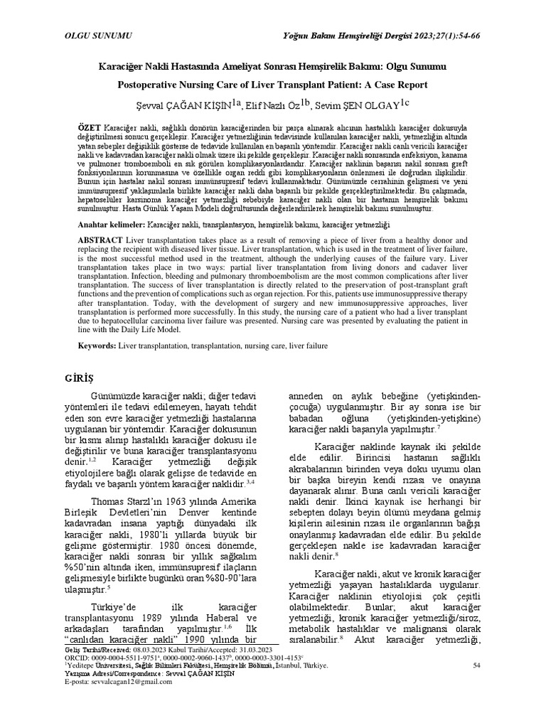 Karac - Er Nakl - Hastasinda Amel - Yat Sonrasi Hem - Rel - K Bakimi - Olgu Sunumu (#1262093 ...