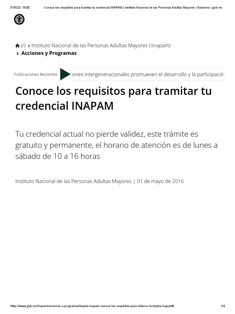Conoce Los Requisitos para Tramitar Tu Credencial INAPAM - Instituto ...