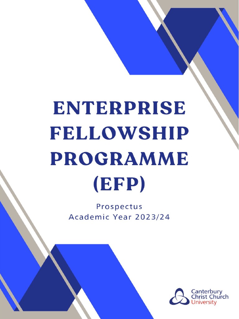 Enterprise Fellowship Programme (EFP) Application Form - FINAL | PDF | Cognition