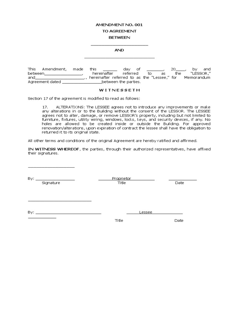 MOA Addendum - Format | PDF | Finance & Money Management | Law