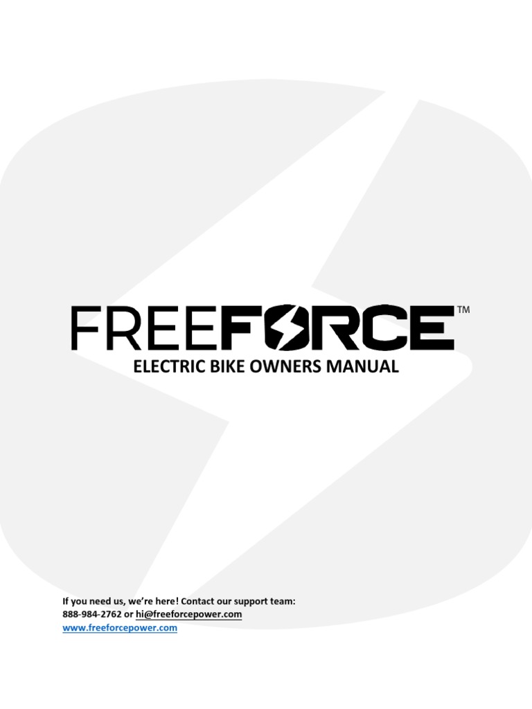 Electric Bike Owners Manual: If You Need Us, We're Here! Contact Our ...
