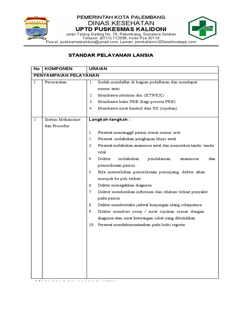 Standar Pelayanan Umum Poli Umum | PDF
