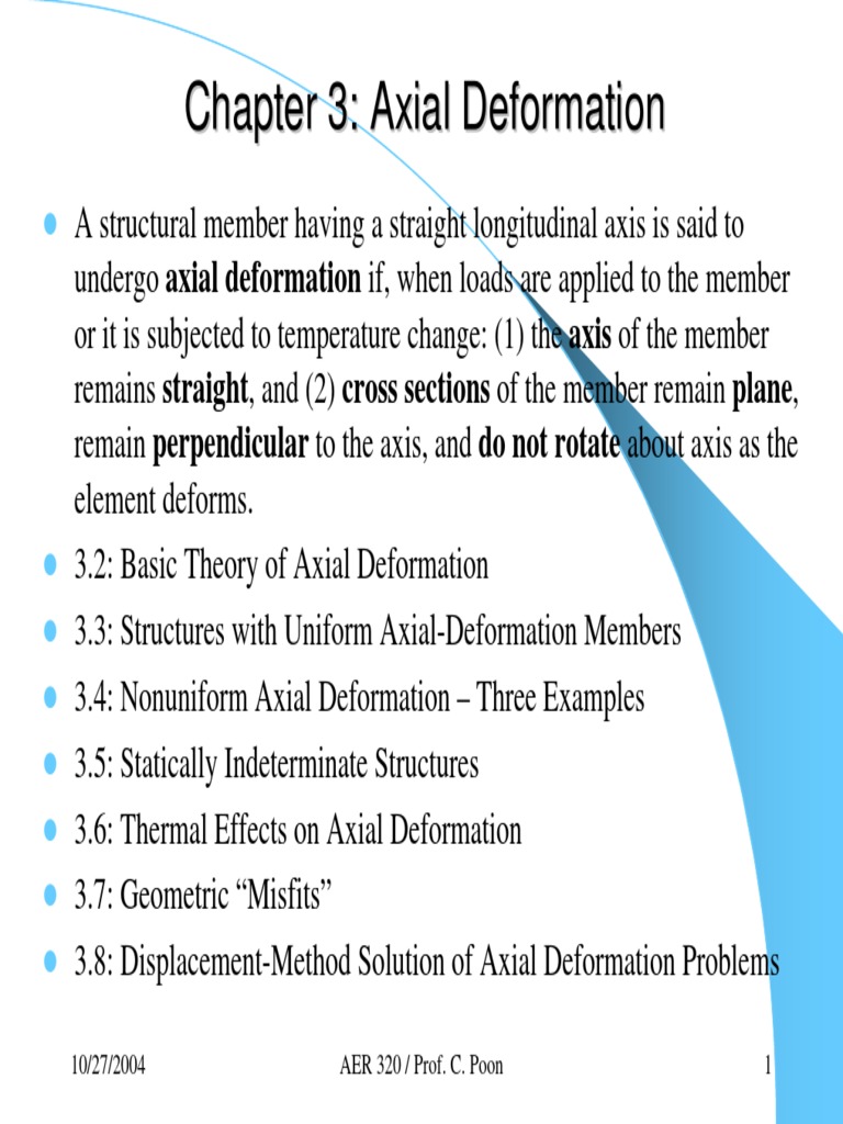 Statics #9 - (Ch3) Axial Deformation | PDF