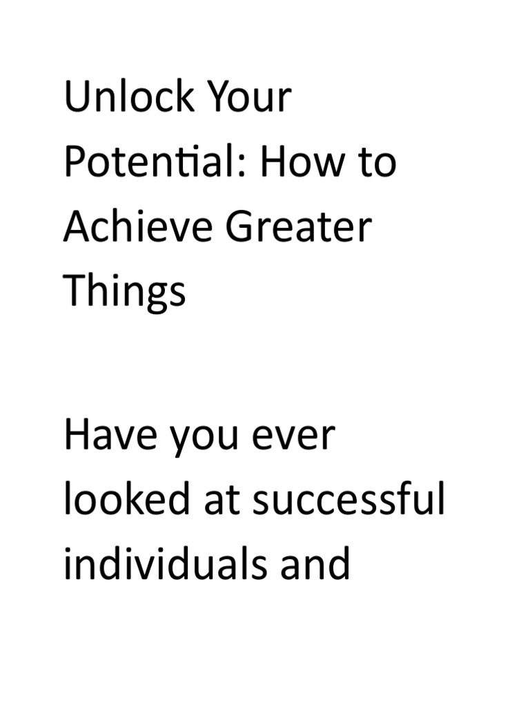 Unlock Your Potential | PDF | Mindset | Cognition Unlock Your Potential | PDF | Mindset | Cognition