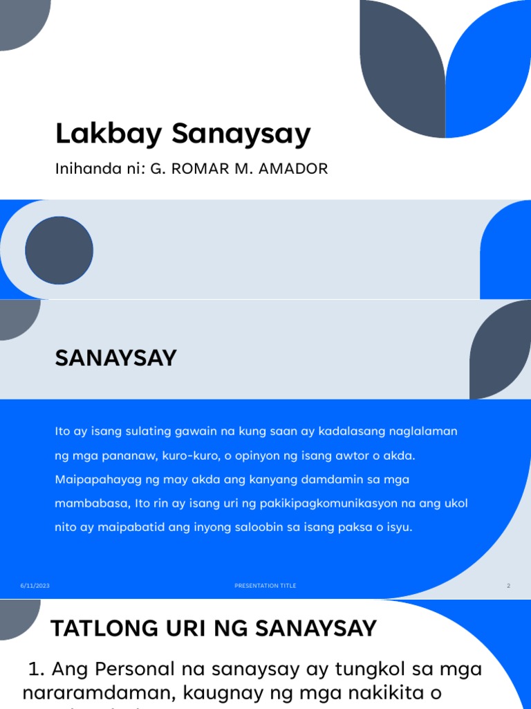 Lakbay Sanaysay | PDF