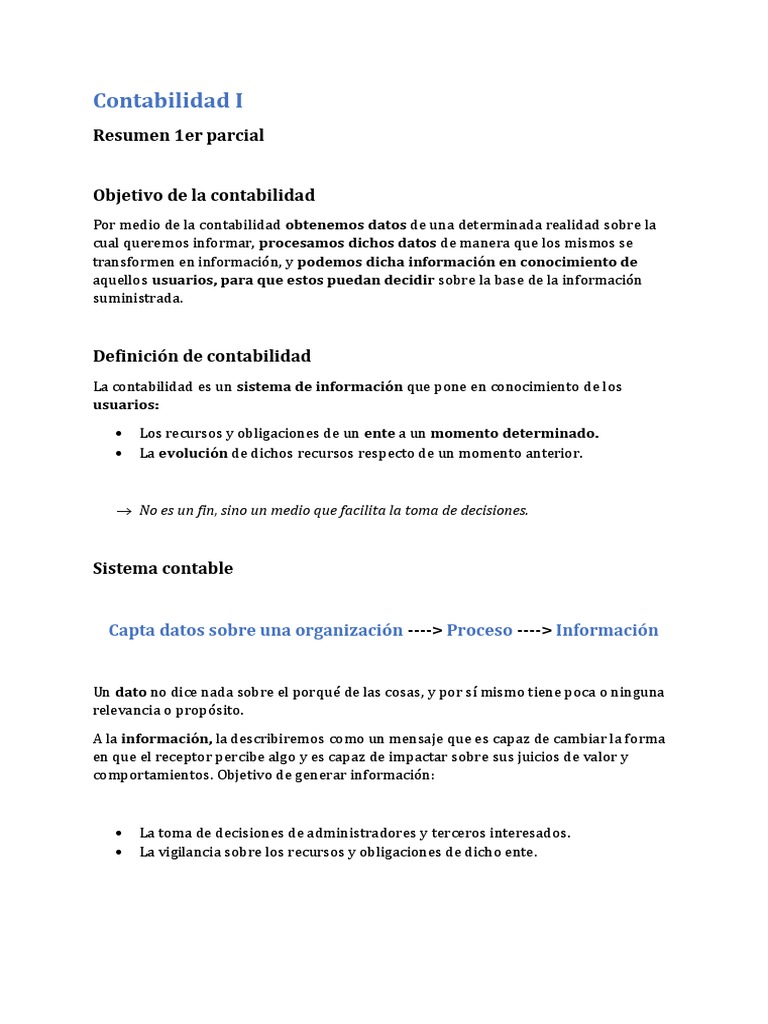 Contabilidad I - Primer Parcial | PDF | Contabilidad | Bienes (Ley)