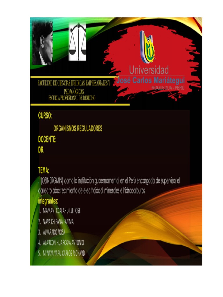 Trabajo de Osinergmin REGUALDORES OSINERMIN - para Combinar | PDF | Minería | Institución