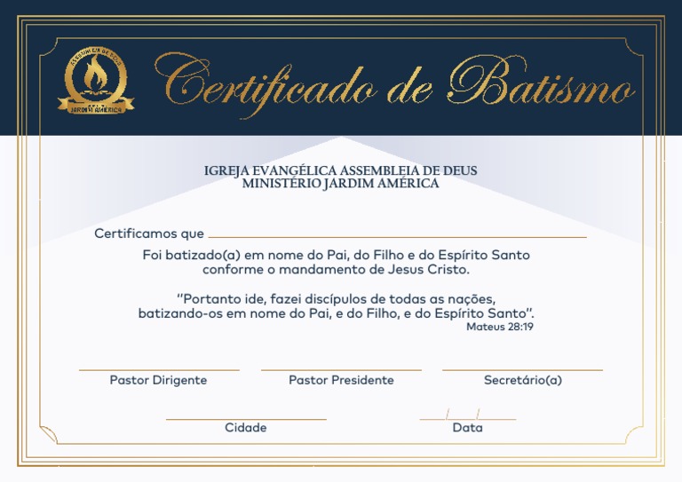 Modelo Certificado Batismo | PDF