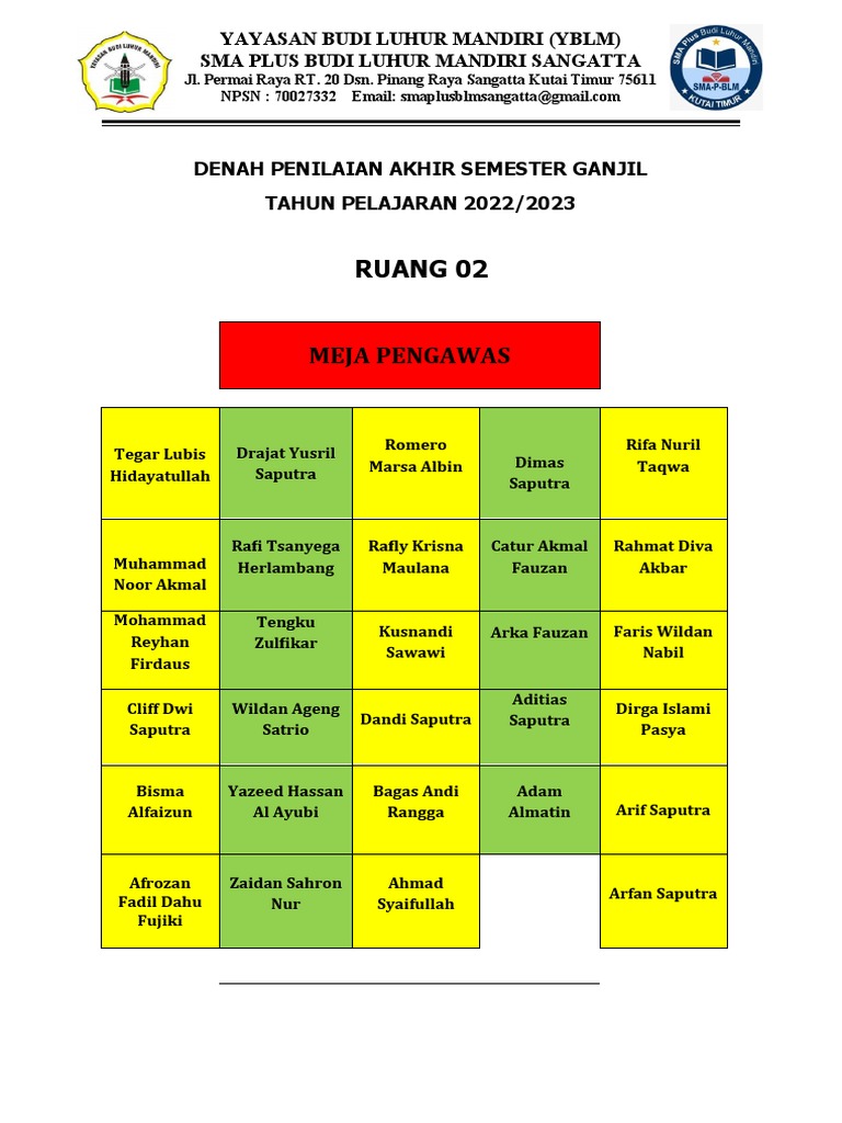 Denah Meja (Fix) | PDF