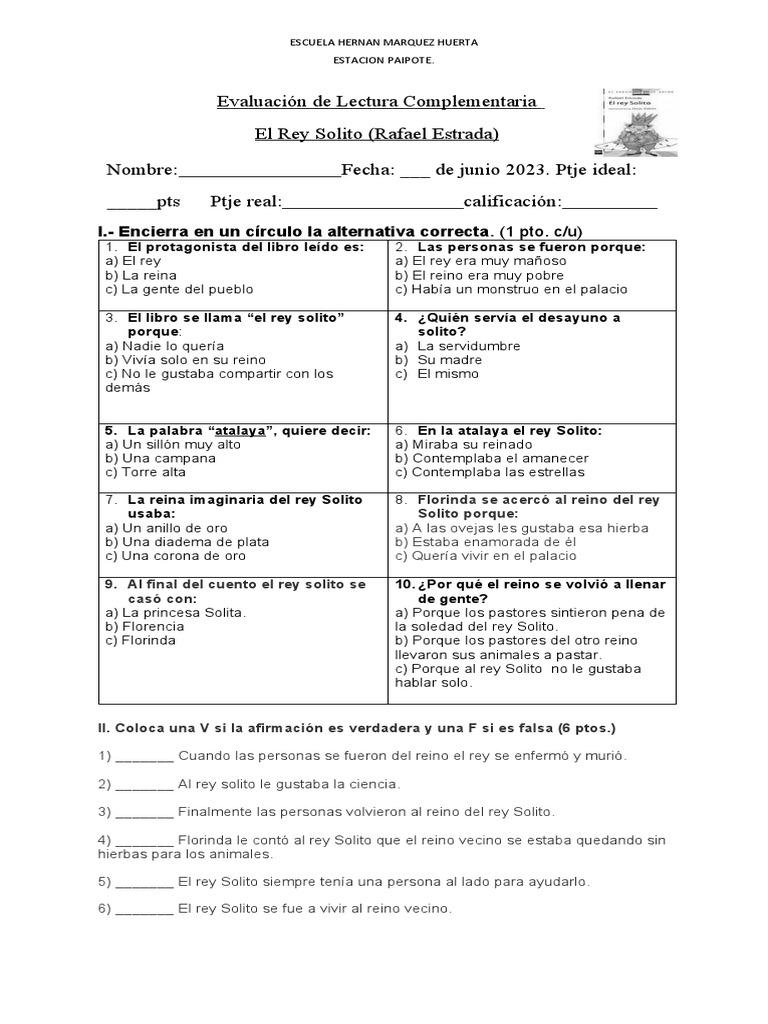 Evaluacic3b3n de Lectura Complementaria | PDF