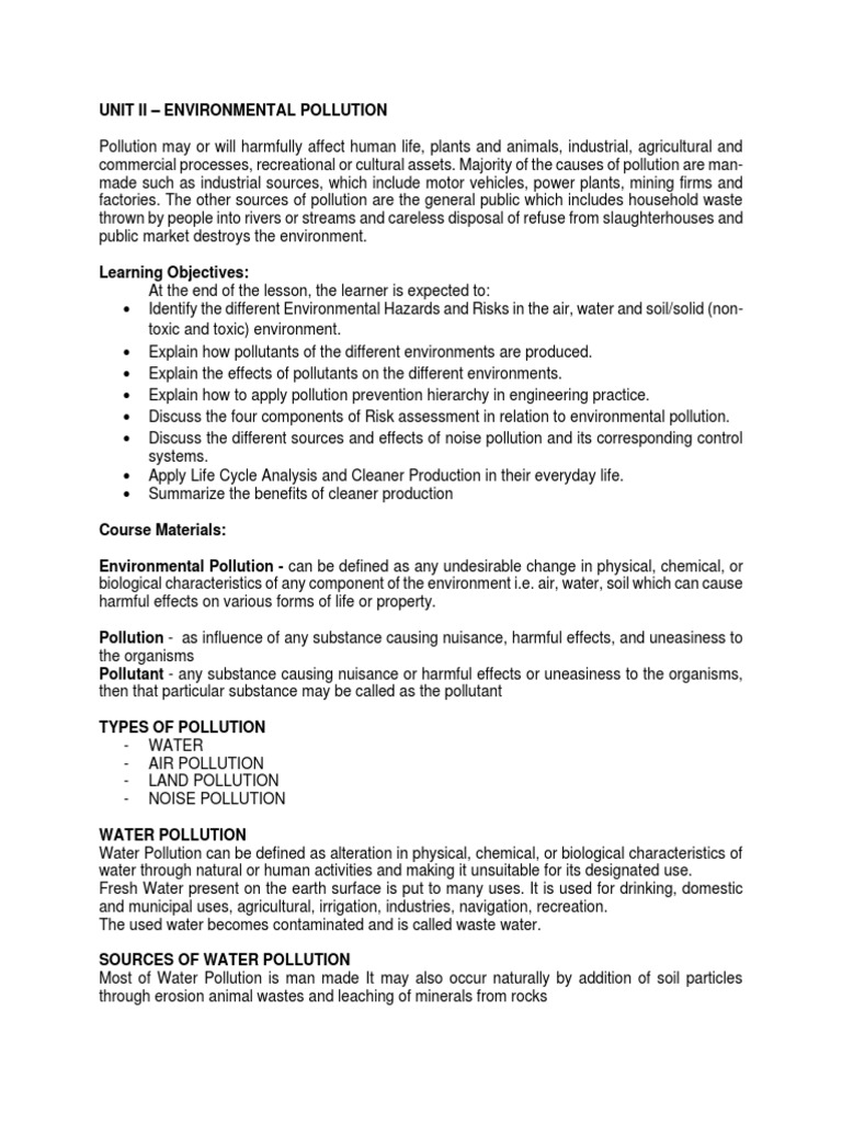 2 Environmental Pollution | PDF | Water Pollution | Life Cycle Assessment