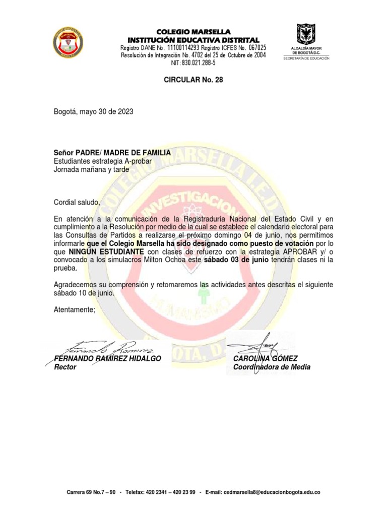 CIRCULAR No. 28 | PDF | Estilo de vida