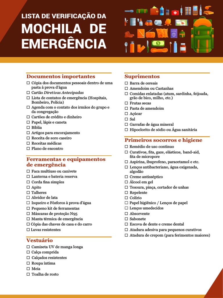 Mochila de Emergência | PDF | Bem-estar