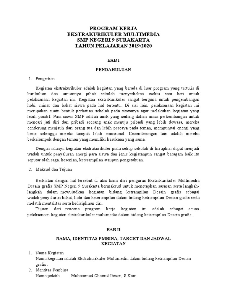 PROGRAM EKSKUL TAHFIDZ | PDF