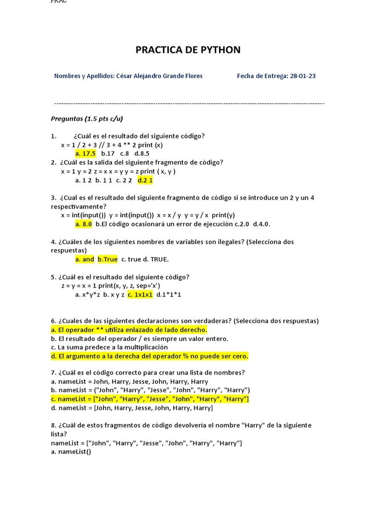 Practica Curso Python-Cgf | PDF | Programación de computadoras ... Practica Curso Python-Cgf | PDF | Programación de computadoras ...